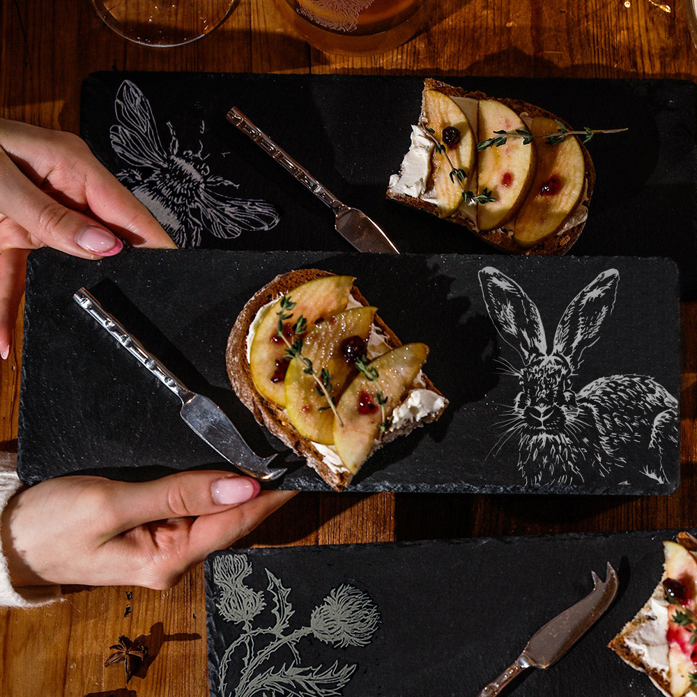 Hare Mini Slate Cheese Board & Knife Set | Selbrae House